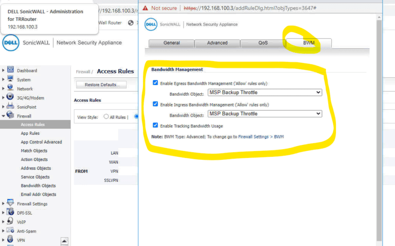 Control Bandwidth on SonicWall TZ - Jaydien Guide